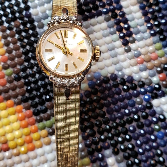 Hamilton | Jewelry | Vintage 97s Hamilton 10k Rgp Diamond Bezel | Poshmark